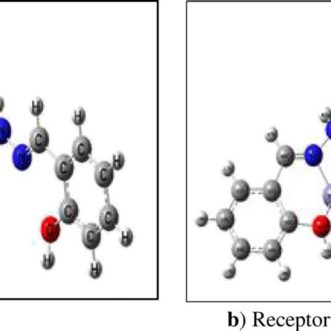 The Dft Optimized Structure A Receptor 1 And B Receptor 1 And Its