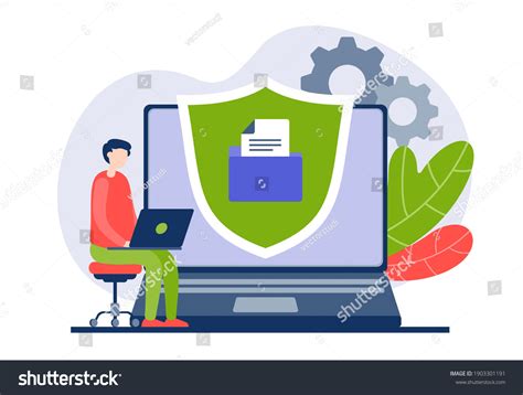 Programmer Configures Mail Spam Protection Vector Stock Vector Royalty
