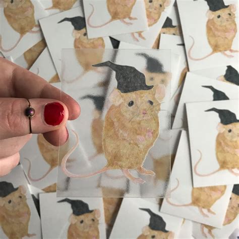 Witch Mouse Translucent Sticker Etsy Australia