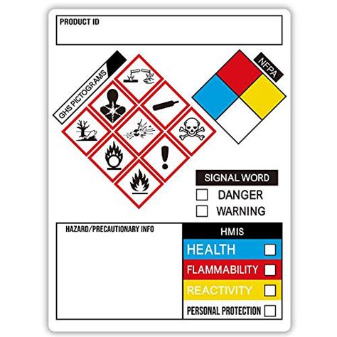 Sds Osha Labels For Chemical Safety Data 4 X 3 Inches Roll Of 250 Msds Stickers With Ghs