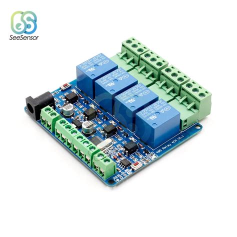 웃modbus Rtu 4 Way 12v Relay Module Switch Stm8s103 Mcu Two Development
