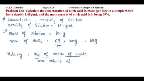 Calculate The Concentration Of Nitric Acid In Moles Per Litre In A Sample Hot Sex Picture
