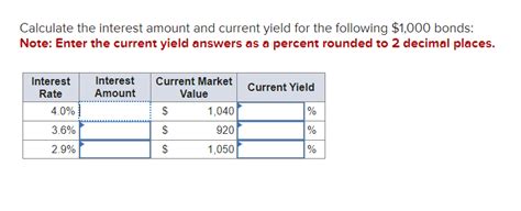 Solved Calculate The Interest Amount And Current Yield For Chegg Com