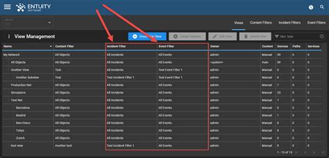 How Do I Manage View Incident Filters And Event Filters Entuity