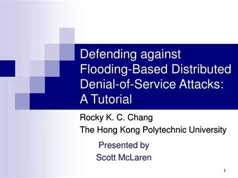 Ppt Defending Against Flooding Based Distributed Denial Of Service Attacks A Tutorial