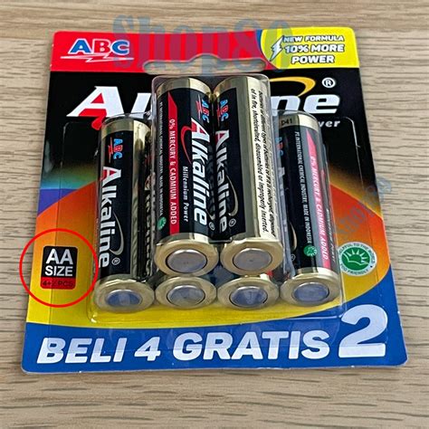 Jual Abc Alkaline Aaa Aa 6 Pcs Baterai Batere Batre Battery A3 A2