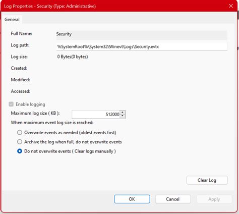 Why Obtain The Security Log On This System Is Full After Install