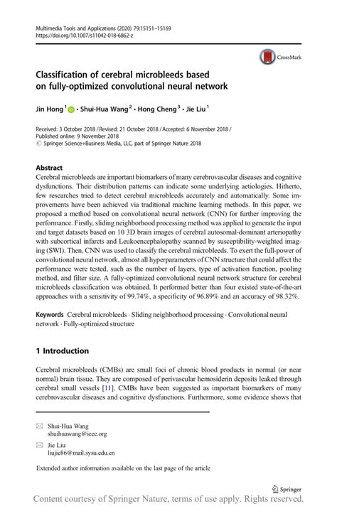 Classification Of Cerebral Microbleeds Based On Fully Optimized Convolutional Neural Network