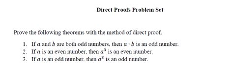 Solved Direct Proofs Problem Set Prove The Following Chegg Com