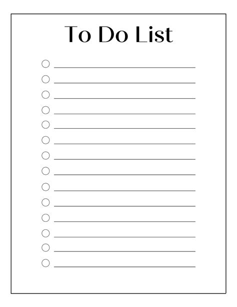 Digital To Do List Basic To Do List Checklist Printable Etsy