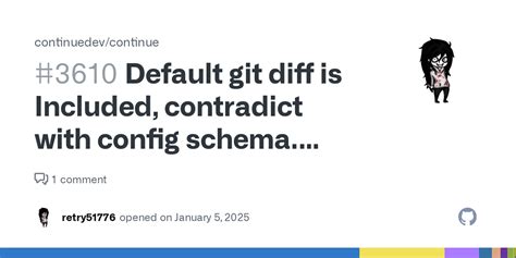 Default Git Diff Is Included Contradict With Config Schema Please Set It Back To False · Issue