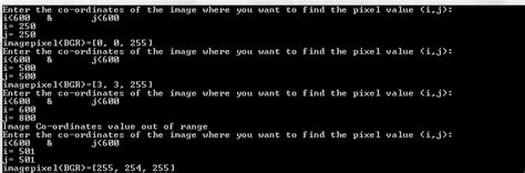 Opencv C Tutorial And Examples Accessing Pixel Value Of An Image Using Vec3b Function