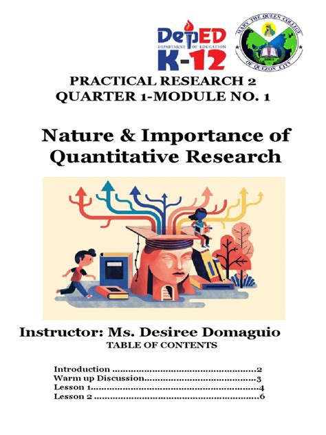 Practical Research 2 Module 1 Quarter 1 Pdf Statistics Quantitative Research