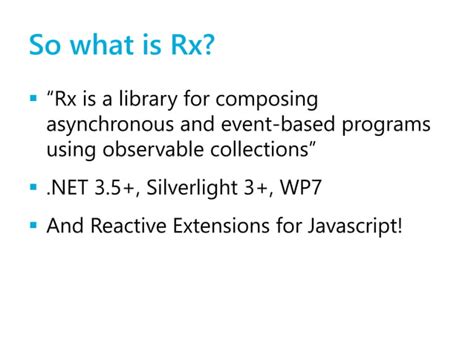 Reactive Extensions Rx Ppt
