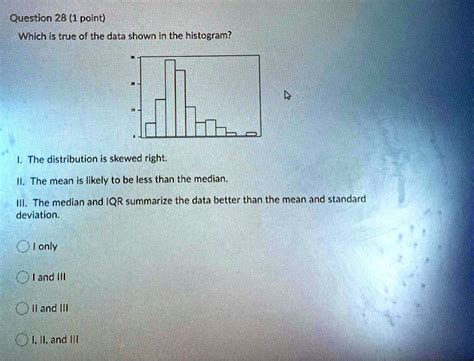 solved question 28 1 point which is true of the data shown in the