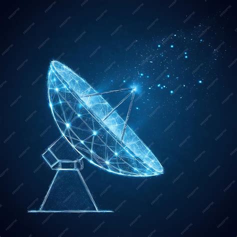 Polygonal Radar Antenna Space Defence Abstract Technology Vector Concept With A Blue Background