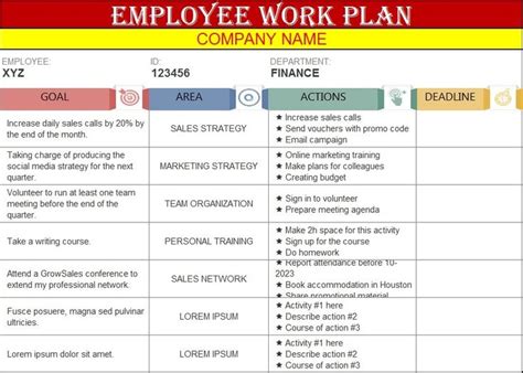 Best Work Plan Templates Monthly And Annually Free Report Templates