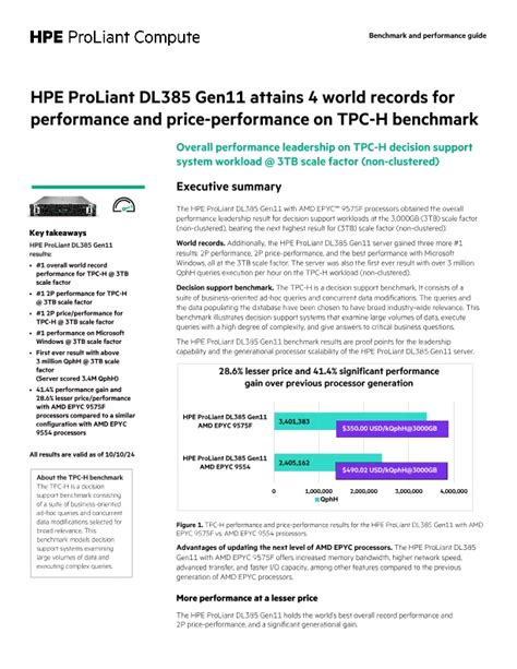 Hpe Proliant Dl385 Gen11 Attains 4 World Records For Performance And