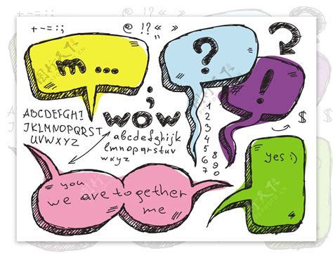 手绘对话泡泡矢量素材3图片素材 编号03137632 图行天下