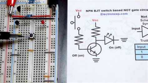 Quick Not Gate Signal Inverter Circuit Using 2n3904 Npn Bipolar Junction Transistor Bjt Youtube