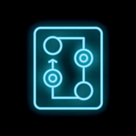 Neon Blue Algorithm Icon On Black Background Representing Artificial