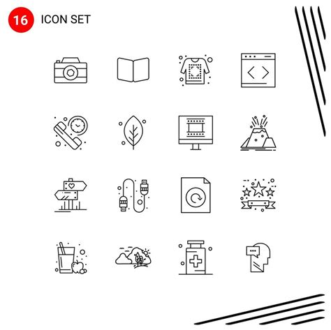 16 Universal Outlines Set For Web And Mobile Applications Call System