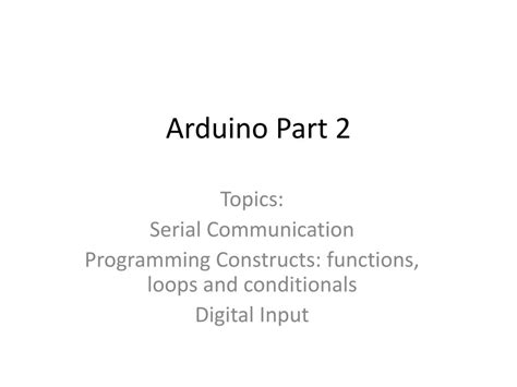 Ppt Arduino Part 2 Powerpoint Presentation Free Download Id6808939