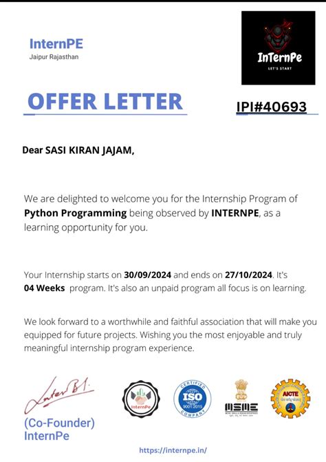 sasi kiran jajam on linkedin internpe