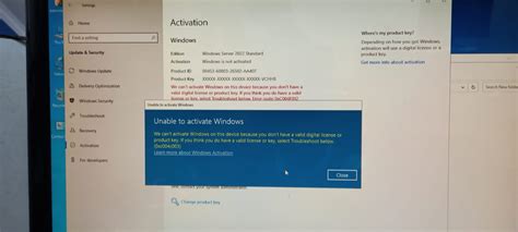 Windows Server Standard 2022 Product Key Activation Error The Product Key Was Already Used