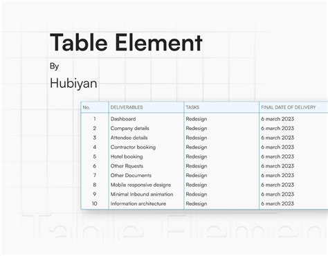 Responsive Table Element Figma