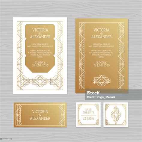 럭셔리 결혼식 초대 또는 기하학적 장식 인사말 카드 아트 데코 스타일입니다 종이 레이스 봉투 템플릿 레이저 절단에 대 한 초대장 봉투 모의 결혼식 벡터 일러스트입니다