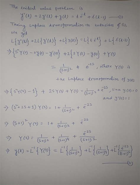 Solved 3 Use The Laplace Transform To Solve The Initial Value Problem Course Hero