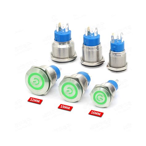 Flat Head 22mm 3 6v Red Momentary Non Latching Metal Push Button