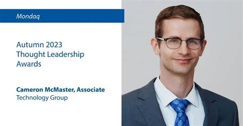 Cameron Mcmaster Recognized By Mondaq Thought Leadership Awards Allan Bronstein