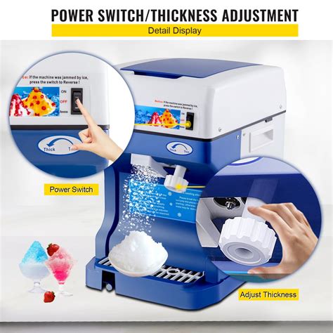 Vevor 110v Electric Shaved Ice Machine 250w Snow Cone Maker Tabletop W