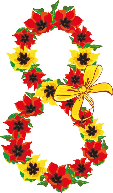 Цифра 8 цветочный венок ПНГ на Прозрачном Фоне • Скачать Png Цифра 8 цветочный венок
