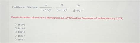 Solved Find The Sum Of The Terms Chegg Com