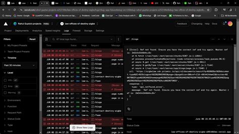 Error Ref Not Found Ensure You Have The Correct Ref And Try Again
