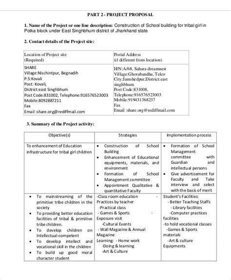 School Project Proposal Template 16 Word Pdf Format Download