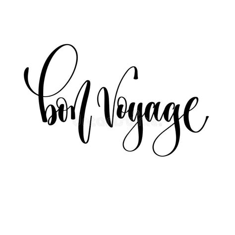 Bon Voyage Hand Lettering Inscription Text Stock Vector