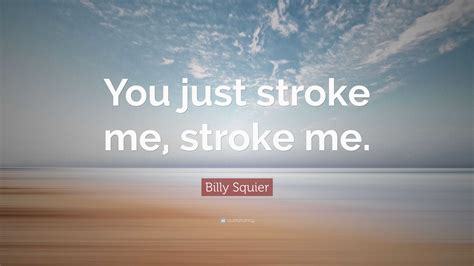Billy Squier Quote You Just Stroke Me Stroke Me