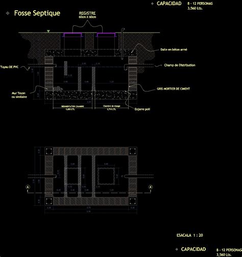 Septic Tank Septic Tank Biological Dwg Detail For Autocad • Designs Cad