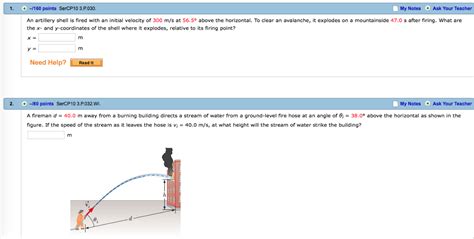 solved an artillery shell is fired with an initial velocity