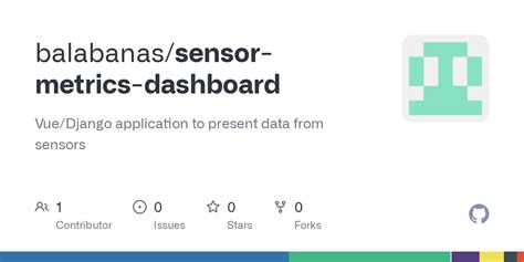 Github Balabanassensor Metrics Dashboard Vuedjango Application To Present Data From Sensors
