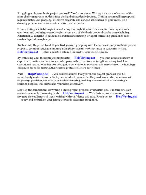 Thesis Project Proposal Pdf Thesis Methodology