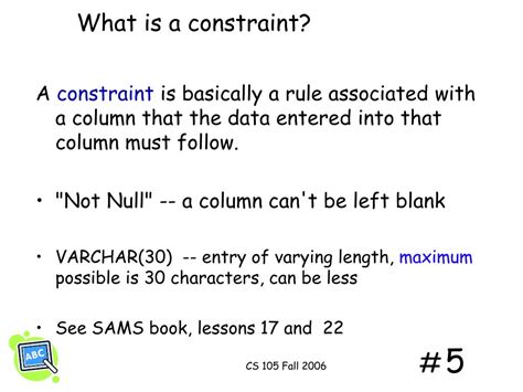 Ppt Creating Tables Setting Constraints And Datatypes Powerpoint Presentation Id5401481