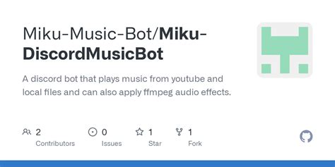 github miku music bot miku discordmusicbot a discord bot that plays music from youtube and