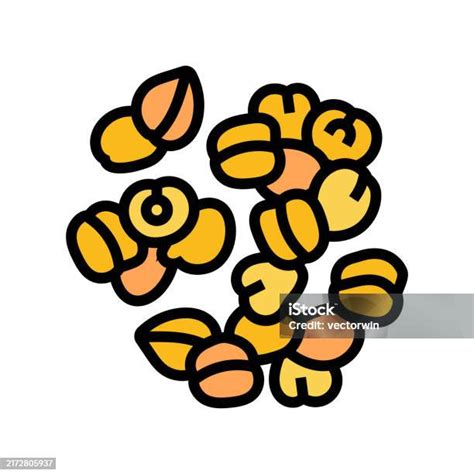 Chickpeas 완전 채식주의 자 음식 색깔 아이콘 벡터 일러스트 레이 션 병아리 콩에 대한 스톡 벡터 아트 및 기타 이미지 병아리 콩 시장 소매점 가방 Istock