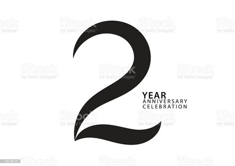 2 주년 기념 축하 블랙 컬러 로고 타입 벡터 2 숫자 디자인 2 번째 생일 초대장 로고 번호 디자인 벡터 일러스트 레이 션 그래픽 요소 서예 글꼴 타이포그래피 로고