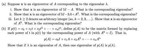 solved a suppose x is an eigenvector of a corresponding to
